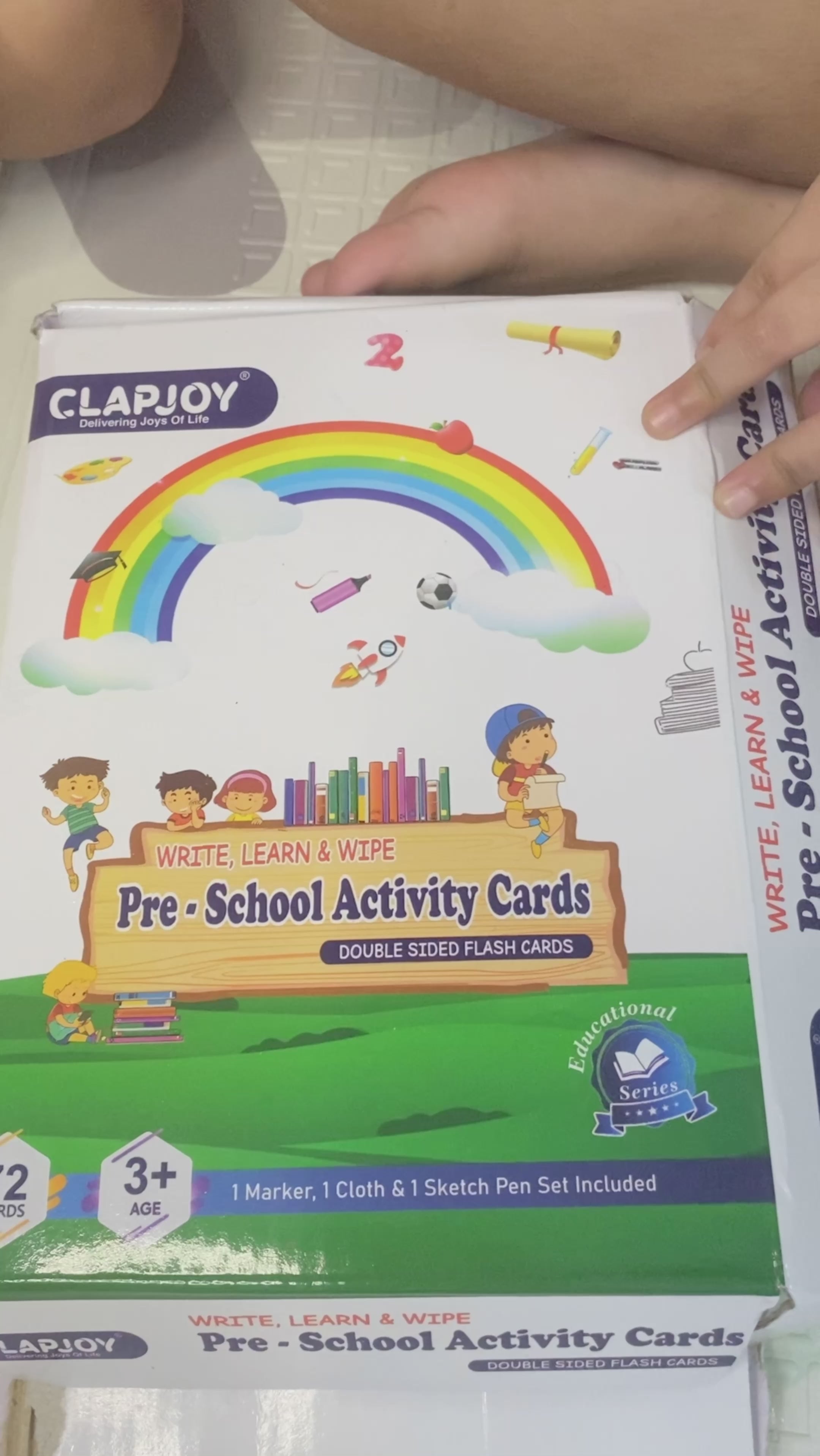 ClapJoy Pre School Reusable Double Sided Activity Flash Cards for Kids