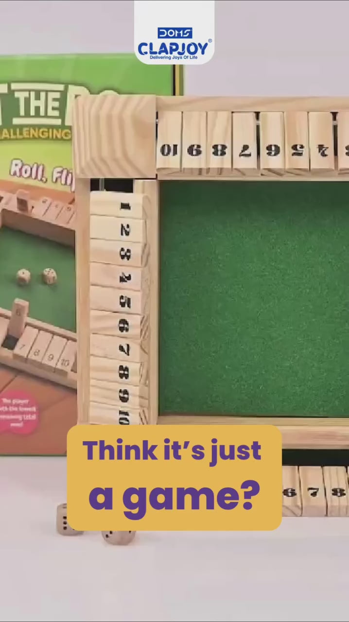 Clapjoy Shut The Box Wooden Dice Game for Kids & Adults | Educational